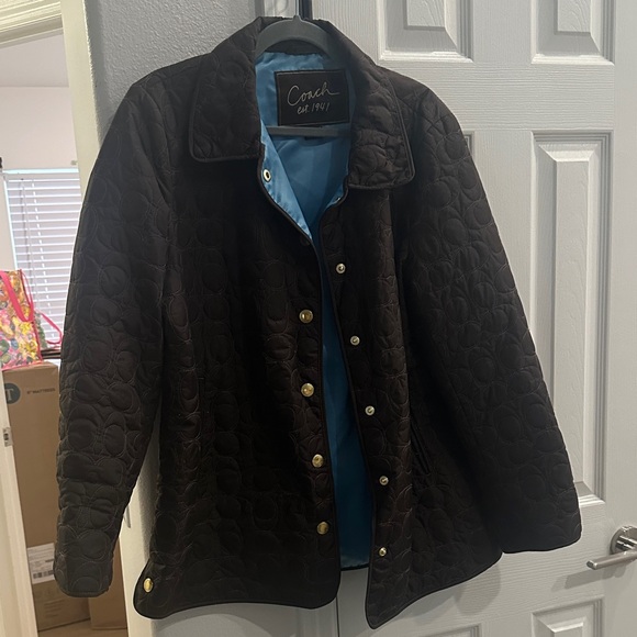 Coach | Jackets & Coats | Coach Womens Chocolate Brown Quilted Jacket ...